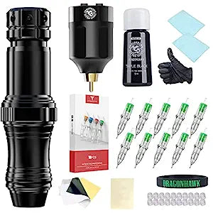Dragonhawk S5 Wireless Tattoo Kit Tattoo Pen Machine Gun Kit B2 Tattoo ...