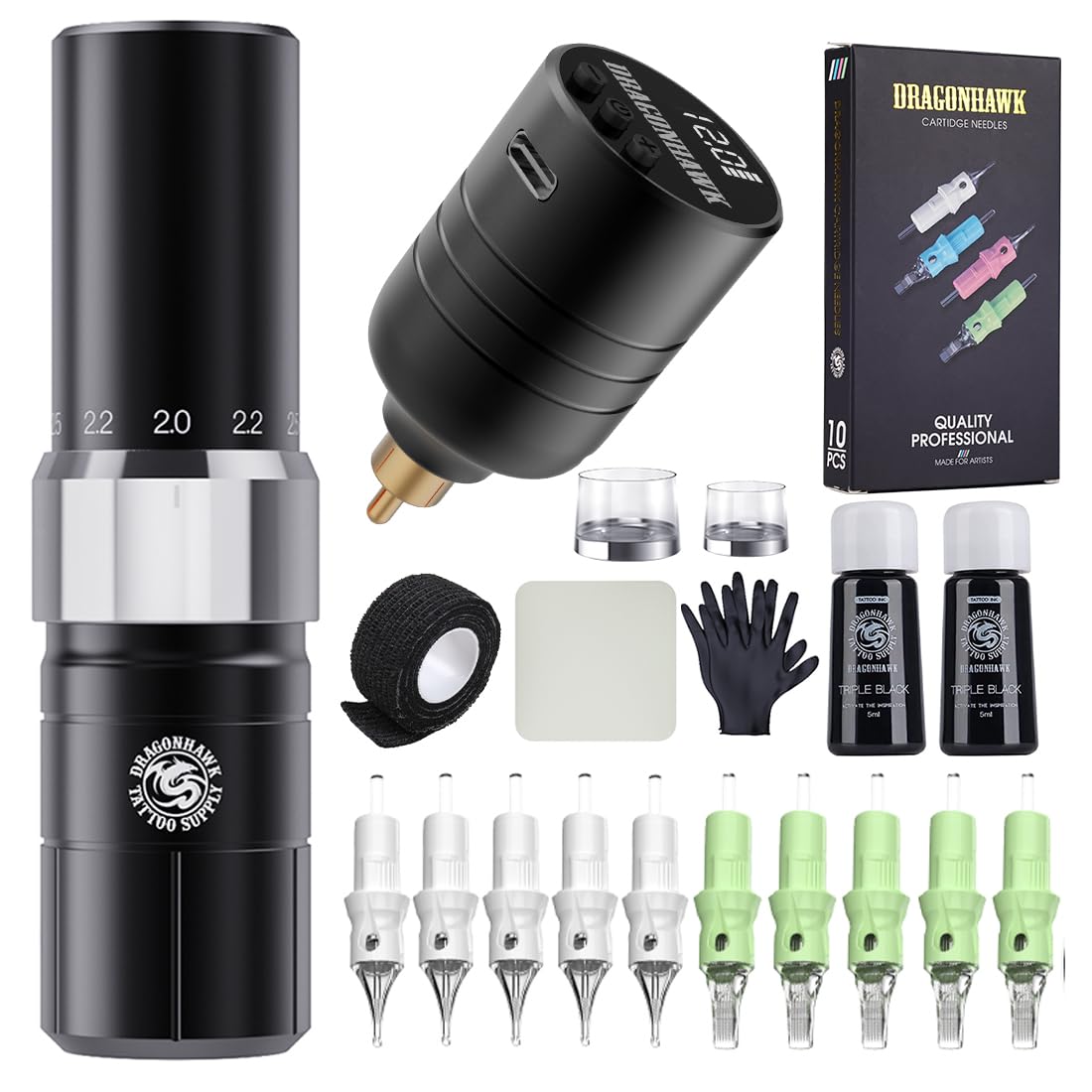 Dragonhawk Tattoo Kit, Tour Y23 Wireless Tattoo Kits Replaceable B2 Ba ...