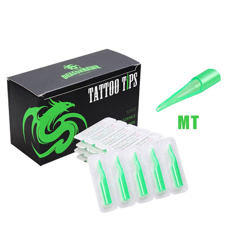50Pcs Disposable Tattoo Tips Nozzle Tube Green Color M – DRAGONHAWK