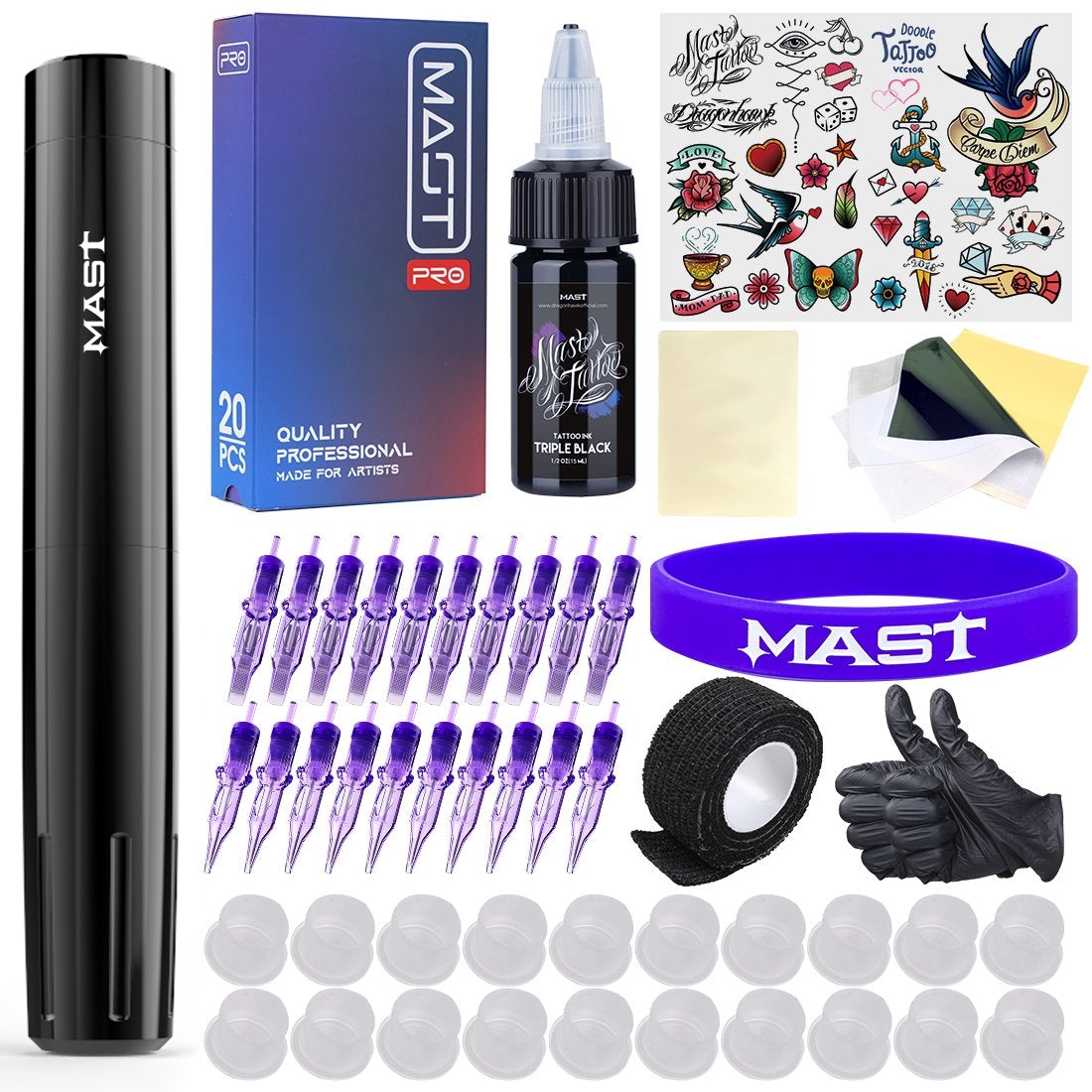 Mast Tour Y22 Wireless Tattoo Machine Kits - Great for Tattoo Artists ...