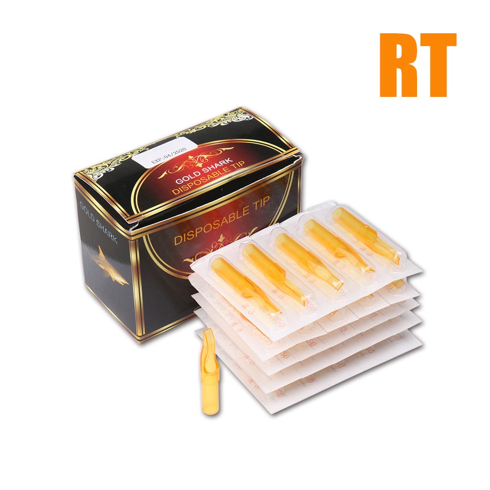 50Pcs Disposable Tattoo Tips Nozzle Tube Yellow Color RT – DRAGONHAWK